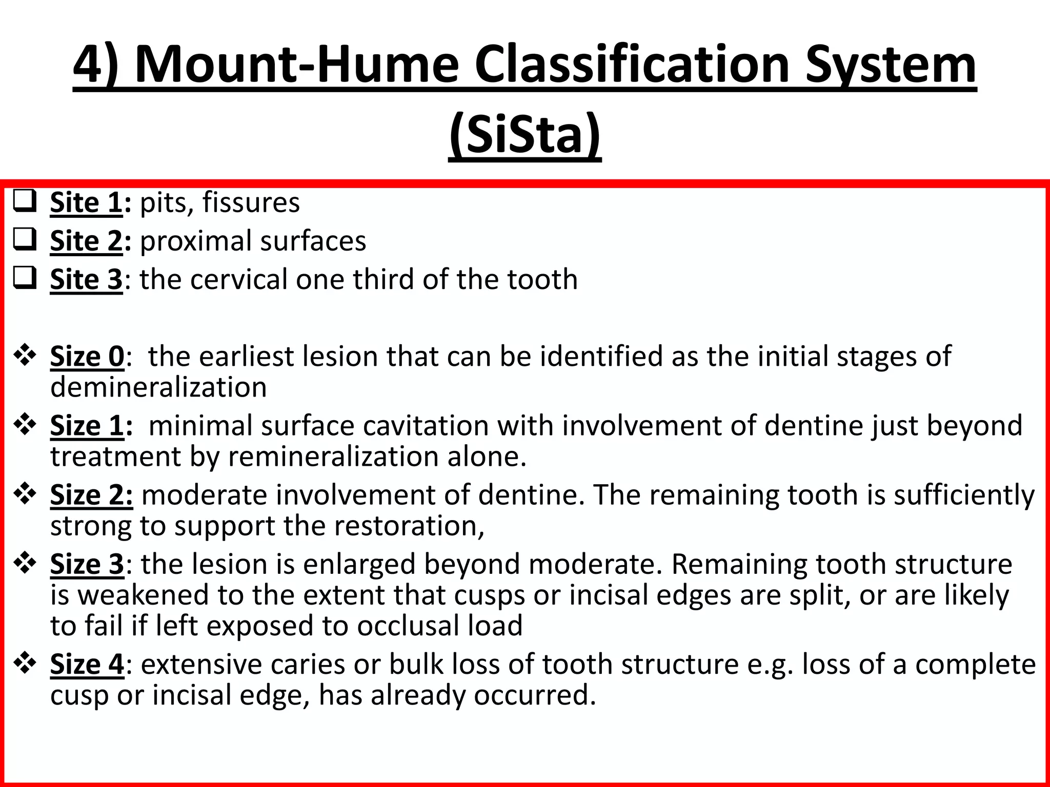 Classification of dental caries rasha adel copy | PPTX