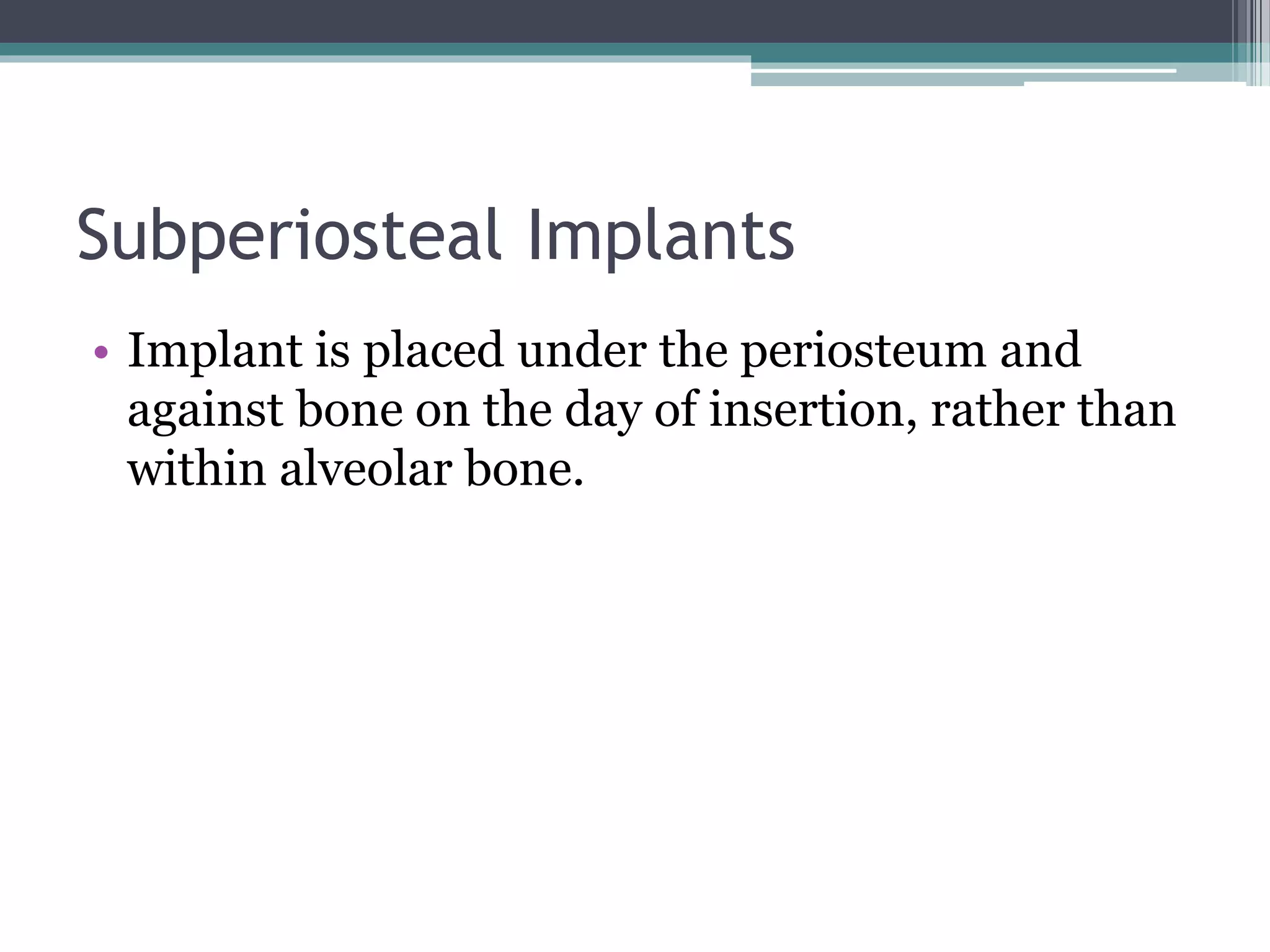 Classification of dental implant | PPTX