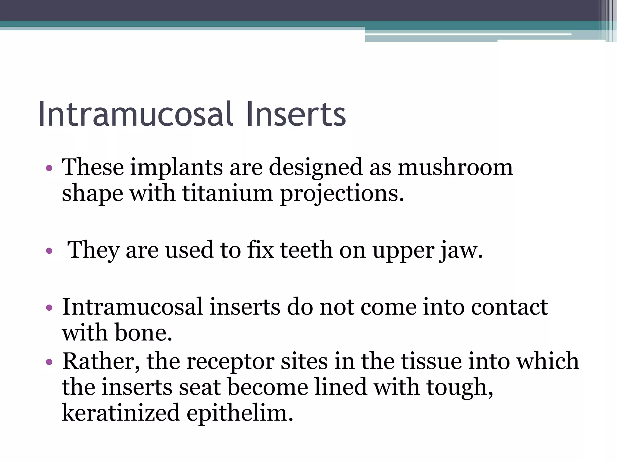 Classification of dental implant | PPTX
