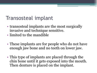 Classification of dental implant | PPTX | Dental Health | Diseases and ...