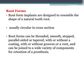 Classification of dental implant | PPTX | Dental Health | Diseases and ...