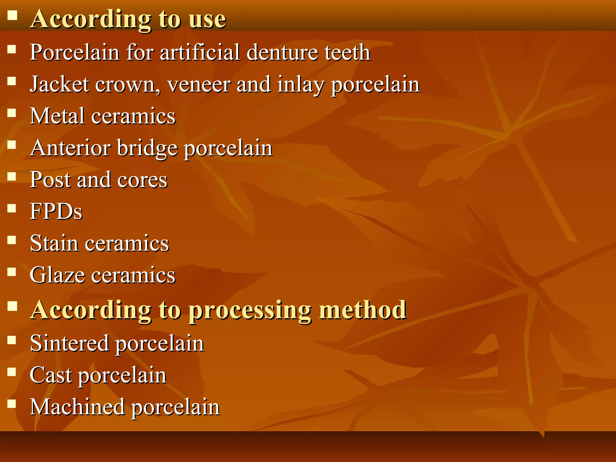 Dental porcelains: Inlays & Onlays | PPT