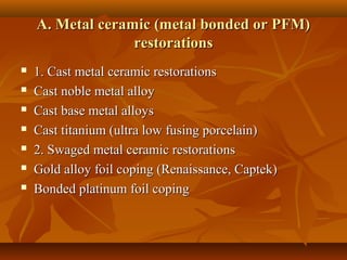 Dental porcelains: Inlays & Onlays | PPT