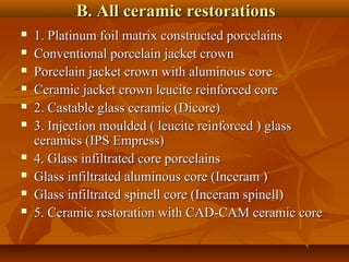 Dental porcelains: Inlays & Onlays | PPT