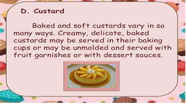 Desserts Class | PPTX | Desserts and Baking | Food & Drink