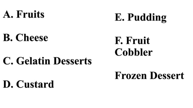 Desserts Class | PPTX | Desserts and Baking | Food & Drink