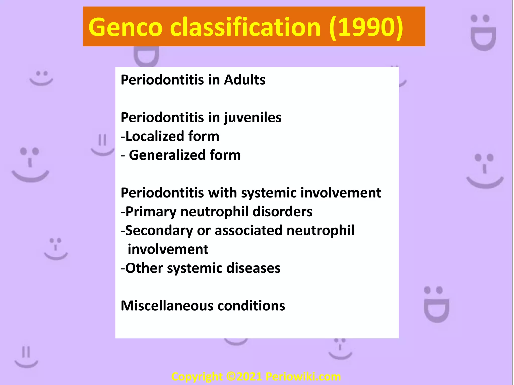 Classification of diseases and conditions affecting the periodontium | PPTX
