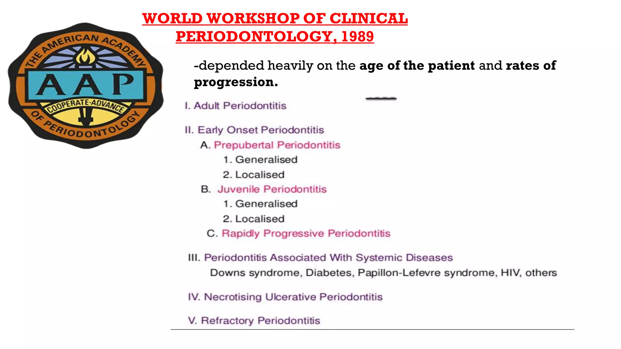 Classification of periodontal diseases | PDF