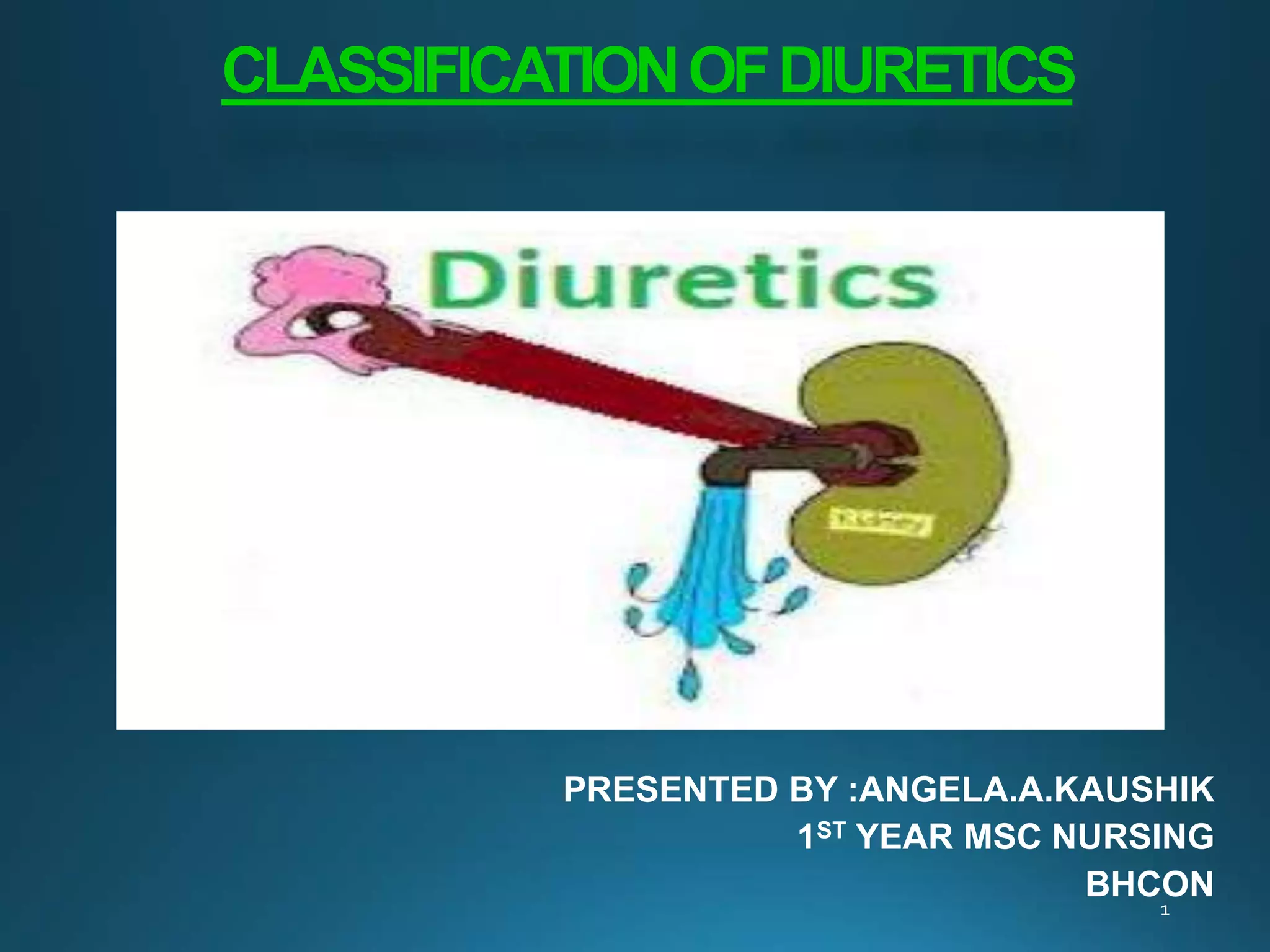 Classification of diuretics | PPTX