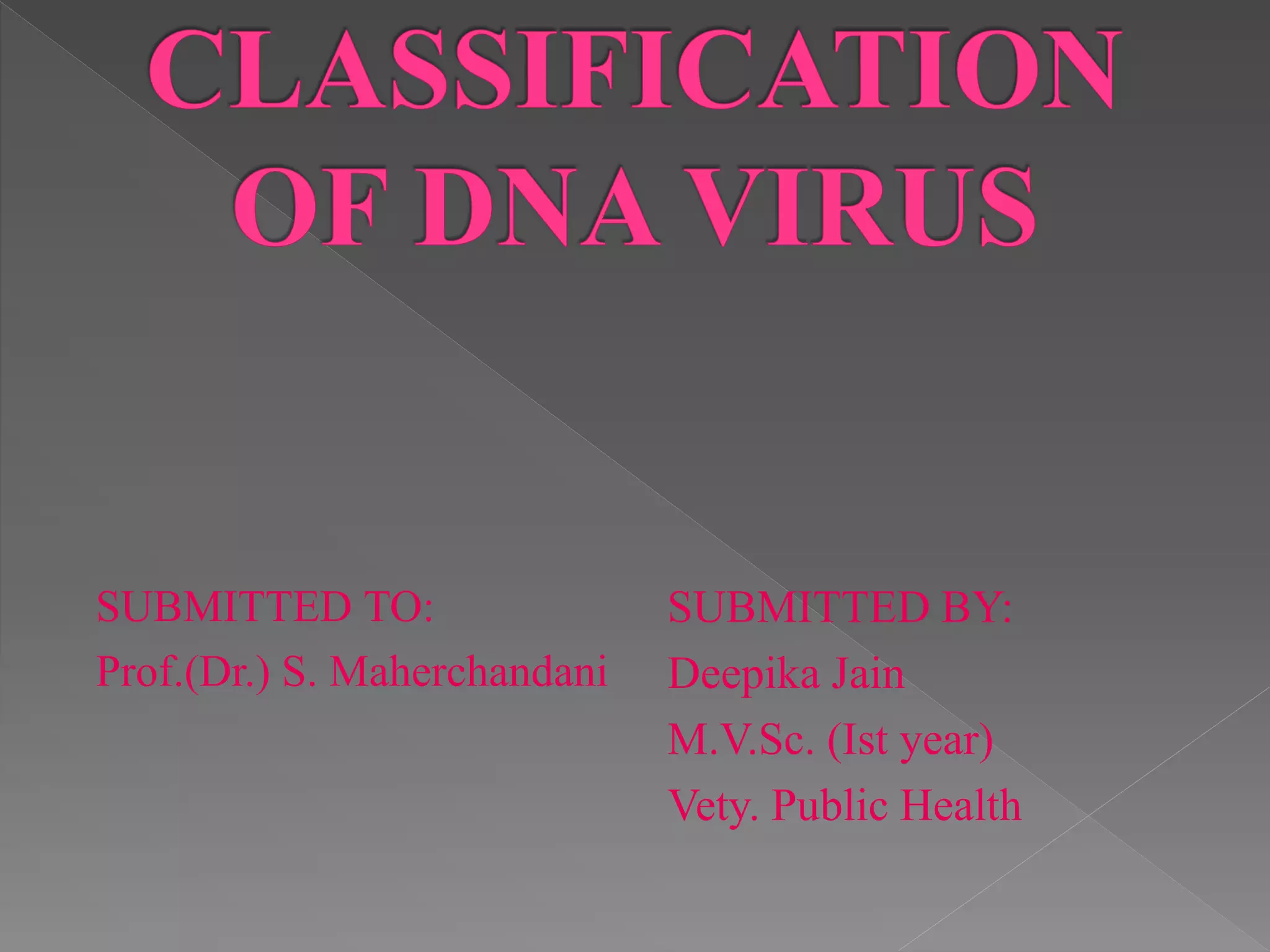 Classification of dna virus ppt | PPTX