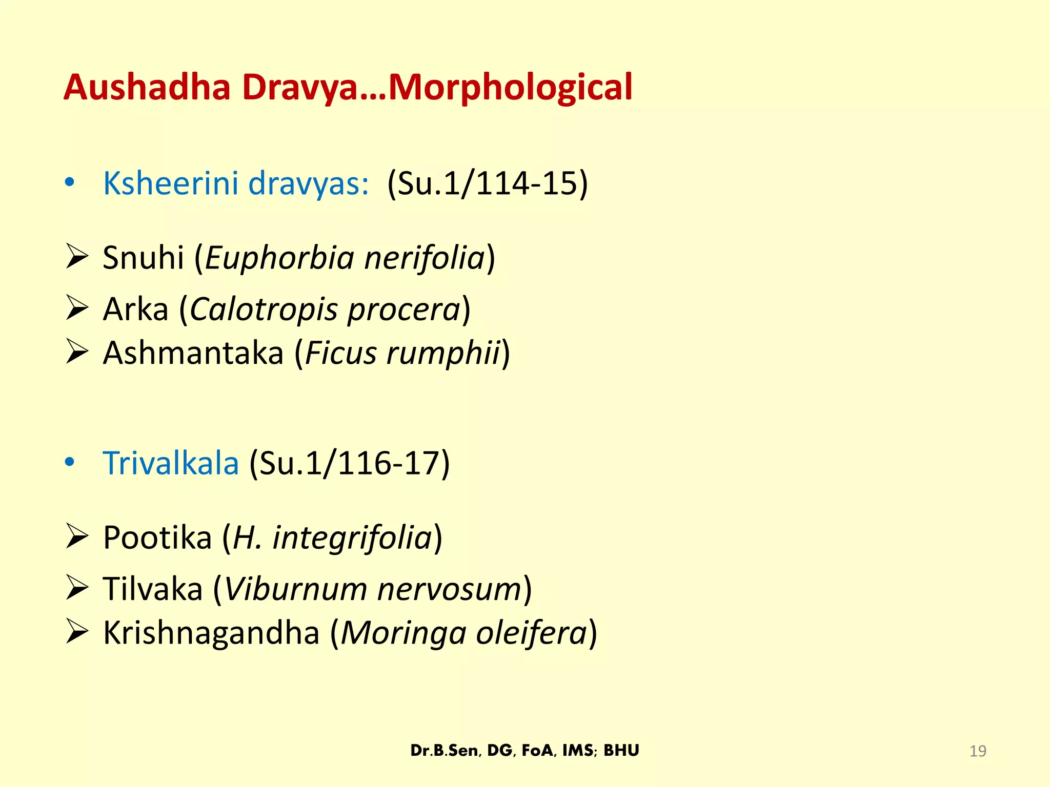 Classification of Dravya in Charaka Samhita | PDF