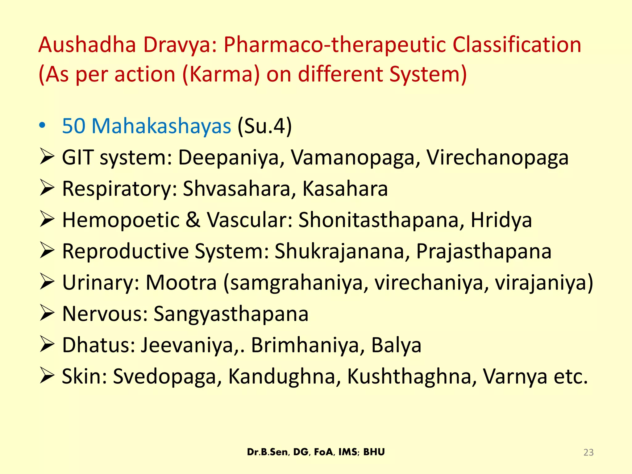 Classification of Dravya in Charaka Samhita | PDF