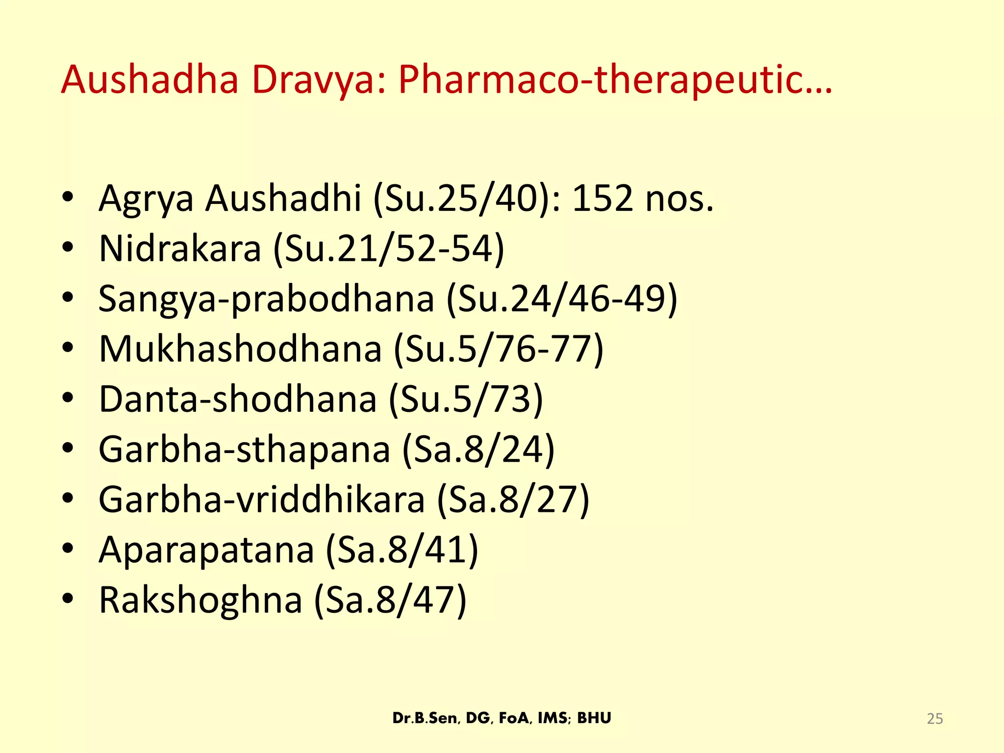 Classification of Dravya in Charaka Samhita | PDF