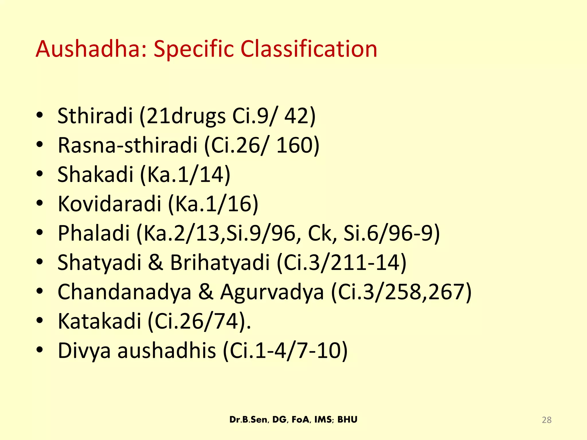 Classification of Dravya in Charaka Samhita | PDF