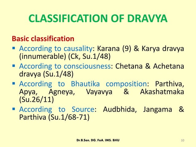 Classification of Dravya in Charaka Samhita | PDF | Hinduism | Religion ...
