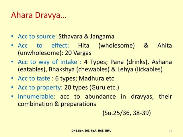 Classification of Dravya in Charaka Samhita | PDF | Hinduism | Religion ...