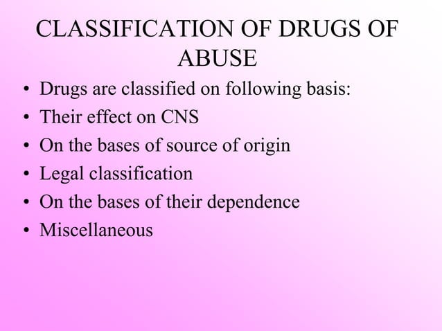 Classification of drugs | PPT | Illegal Drugs, Tobacco, eCigarettes ...