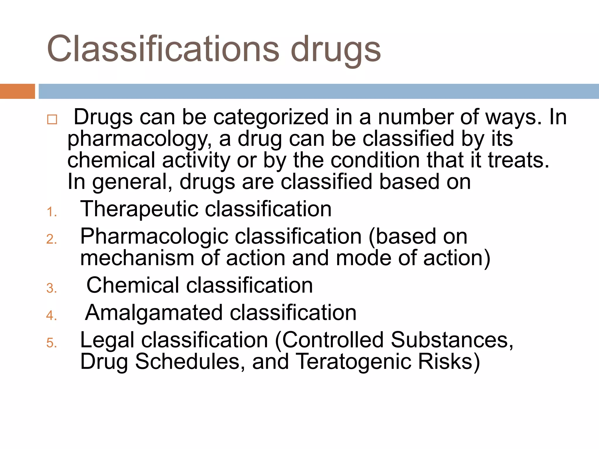 Classification of drugs | PPTX