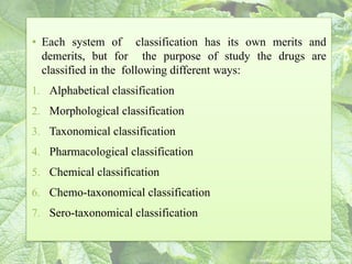 Classification of drugs their biological name | PPTX