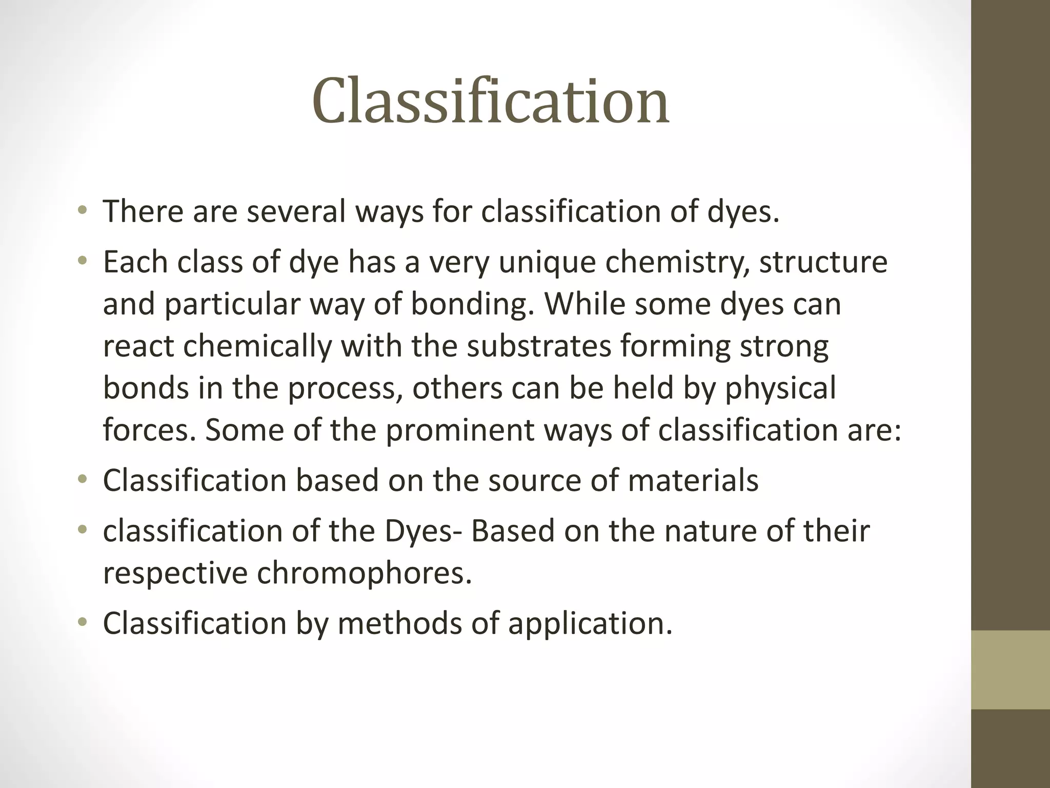 Classification of dyes | PPTX