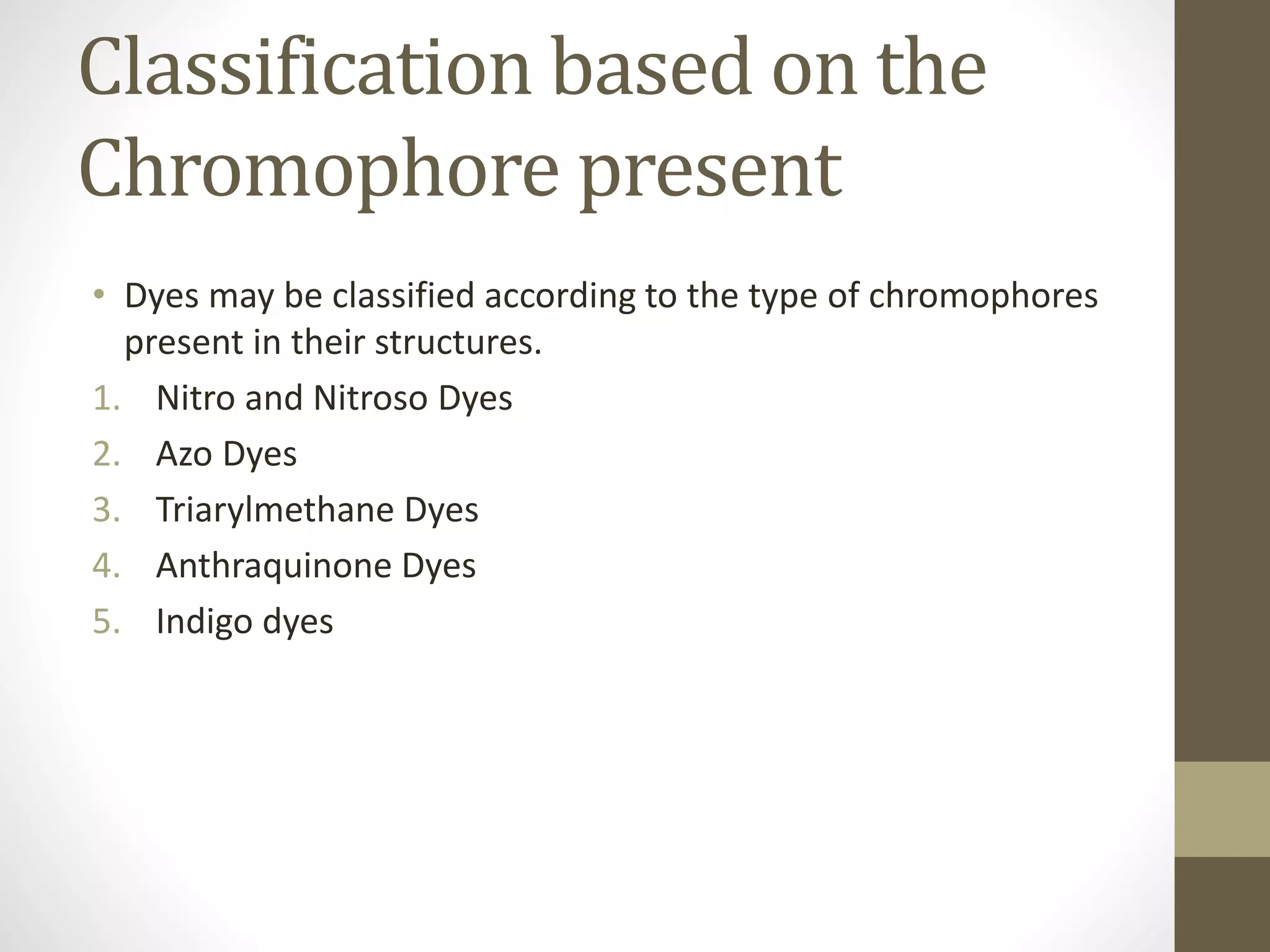 Classification of dyes | PPTX