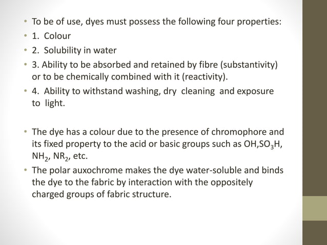 Classification of dyes | PPTX | Chemistry | Science