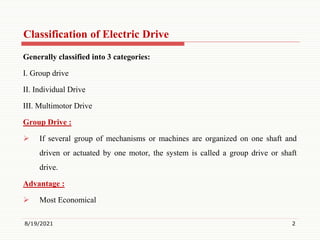 Classification of electric drive with advantage and disadvantage | PDF