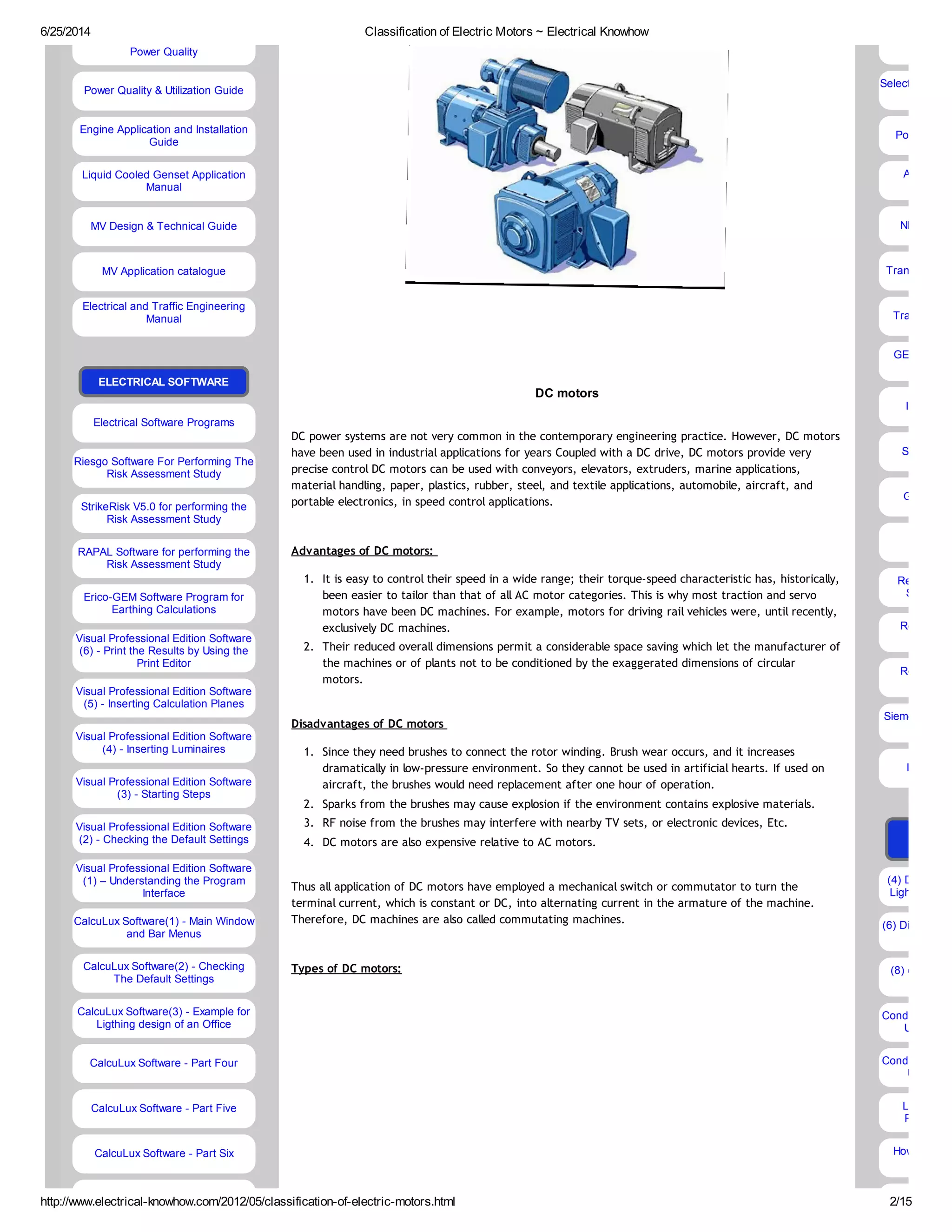 Classification of electric motors | PDF