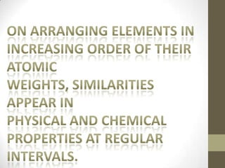 Classification of Elements | PPT