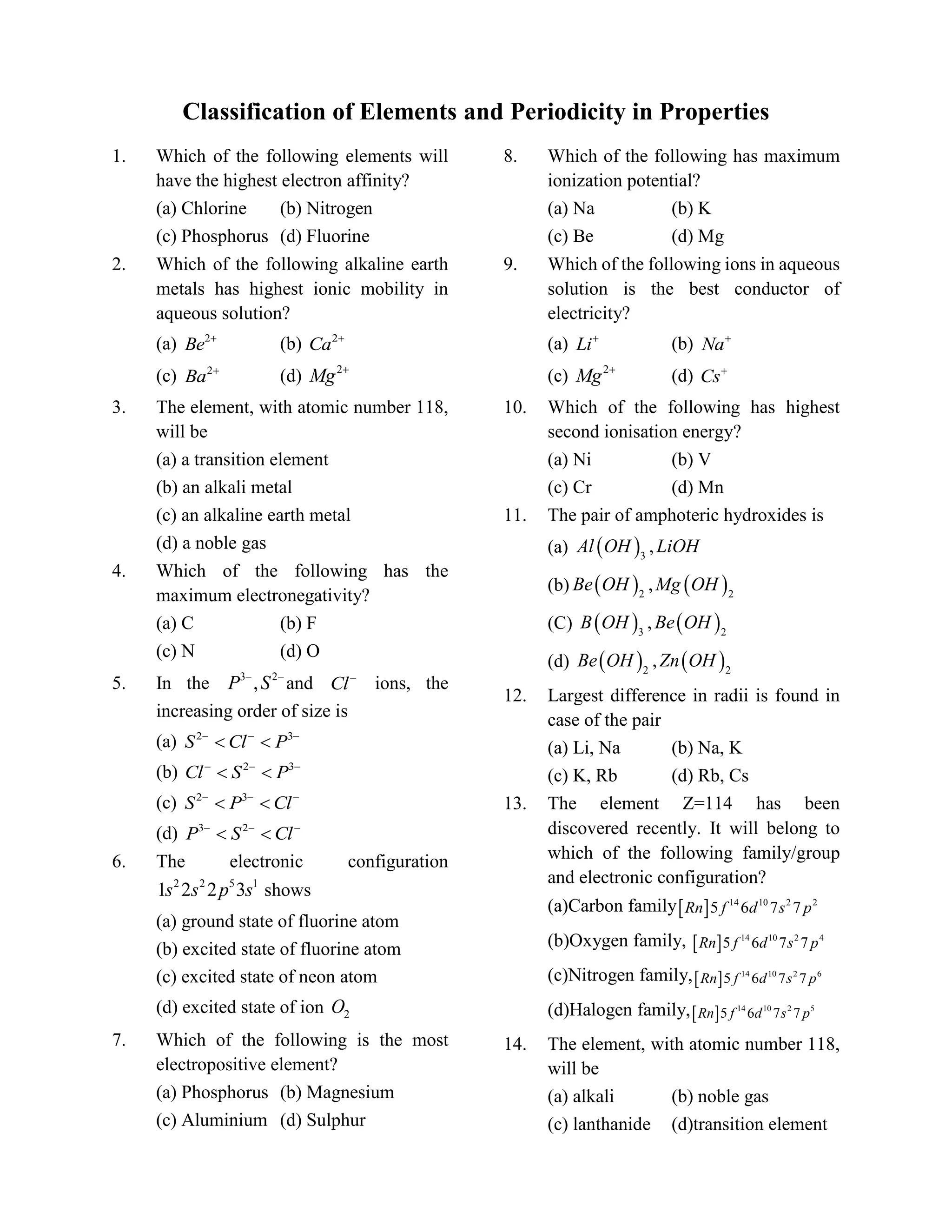 Classification of elements and periodicity in properties | PDF