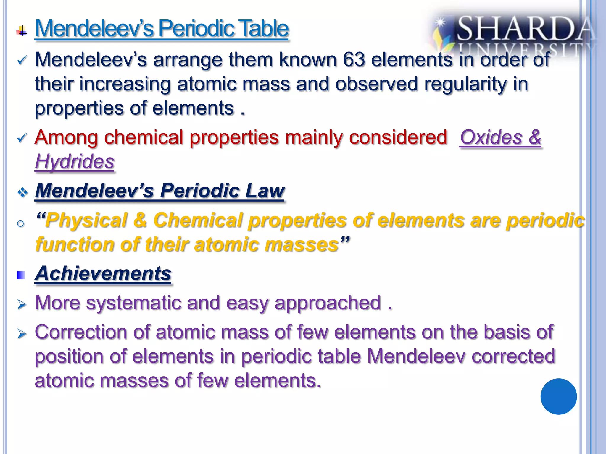 Classification of elements & periodicity in properties | PPT