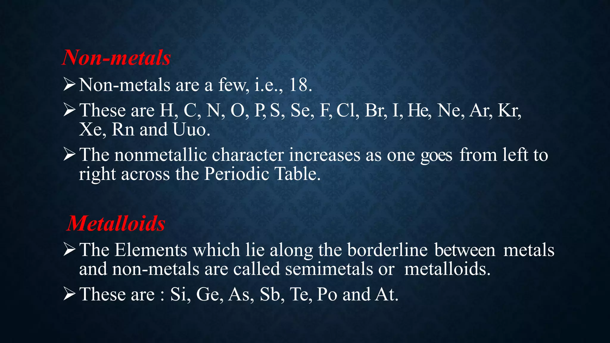 Classification of elements, unit iii class 11 | PDF