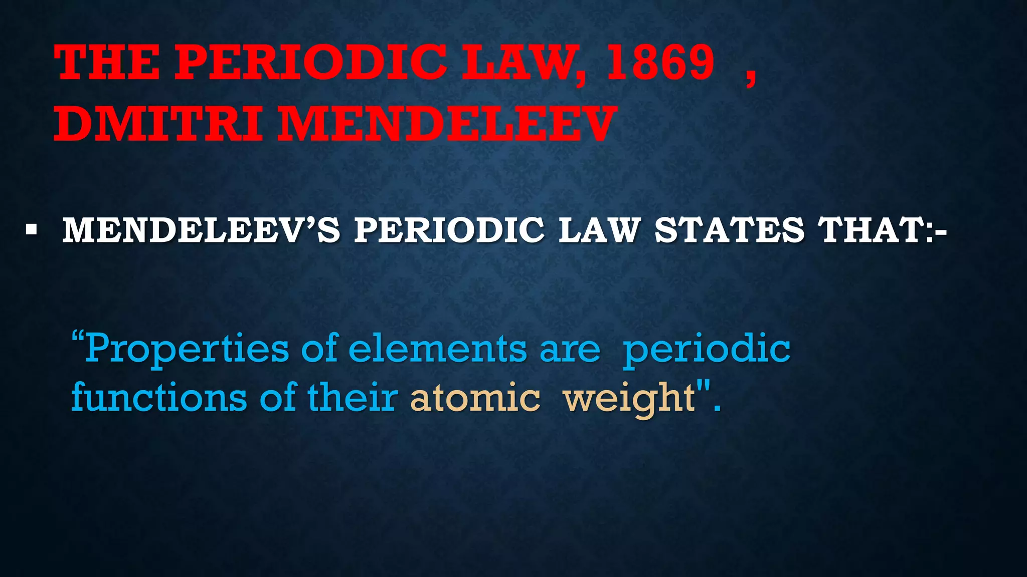 Classification of elements, unit iii class 11 | PDF