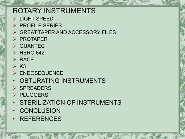 CLASSIFICATION OF ENDO INSTRUMENTS | PPT