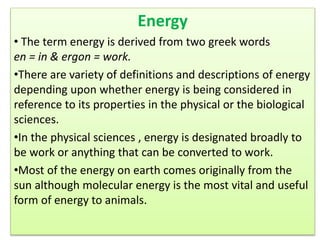 Classification of energy related to poultry | PPTX