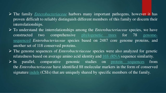 Classification of enterbacteriaceae and biochemical reactions | PPTX
