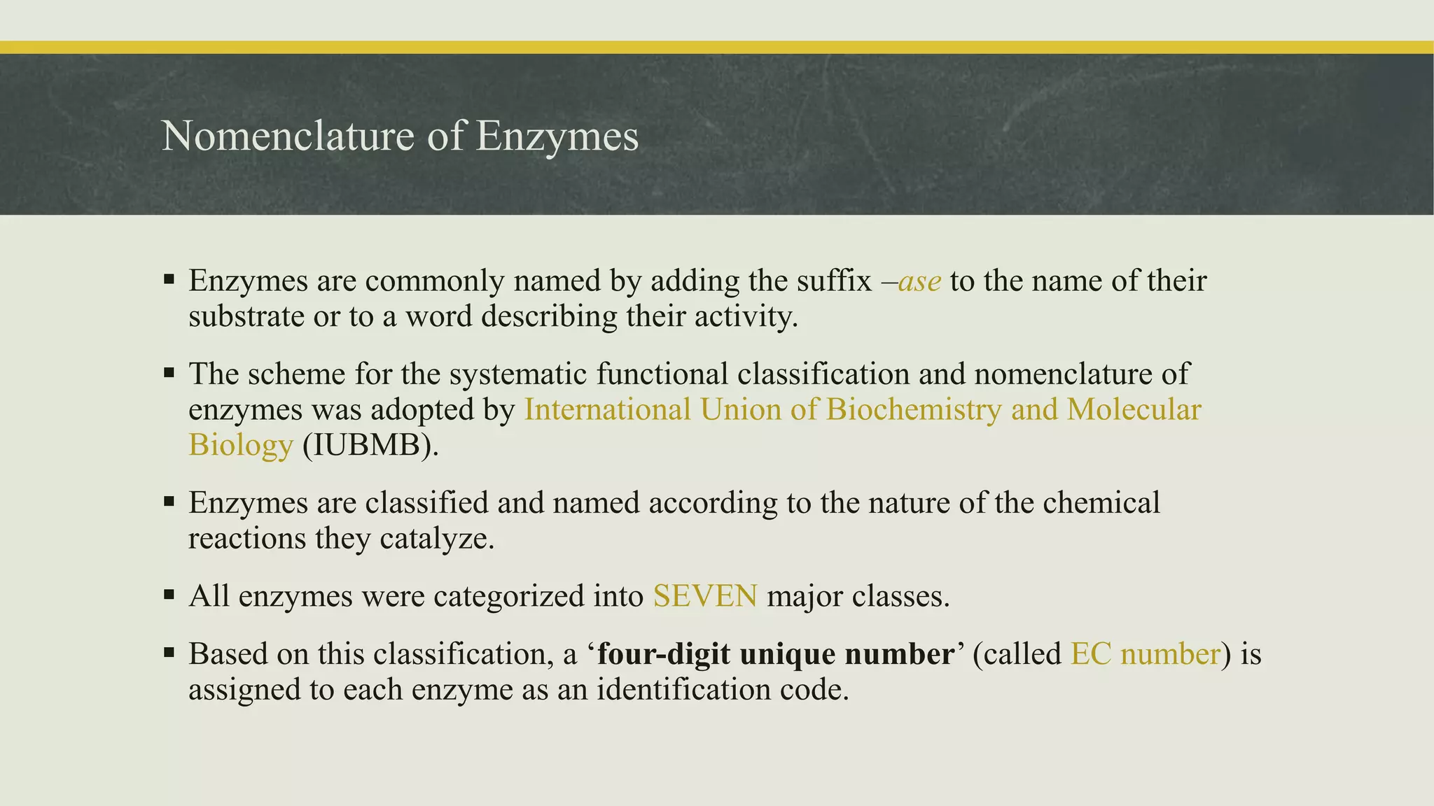 Classification of enzymes | PPTX