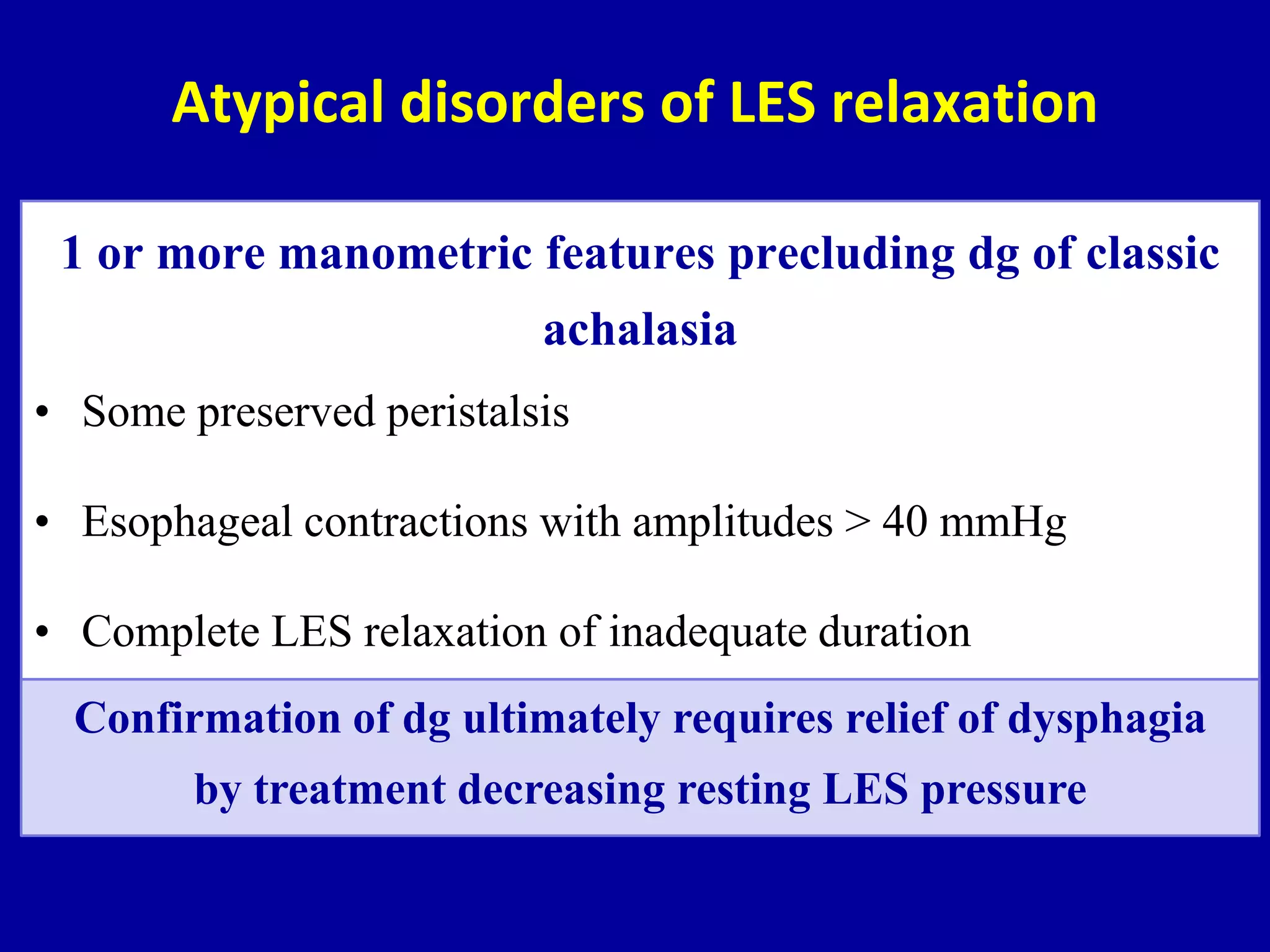 Classification of esophageal motility disorders | PPTX