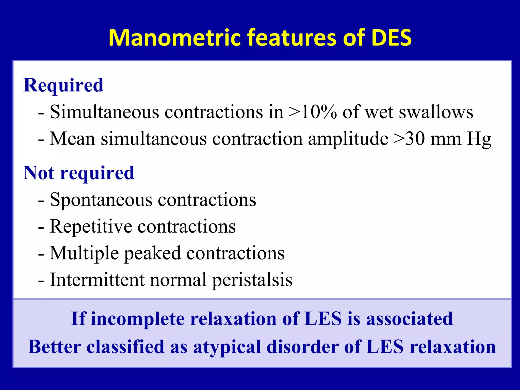 Classification of esophageal motility disorders | PPTX