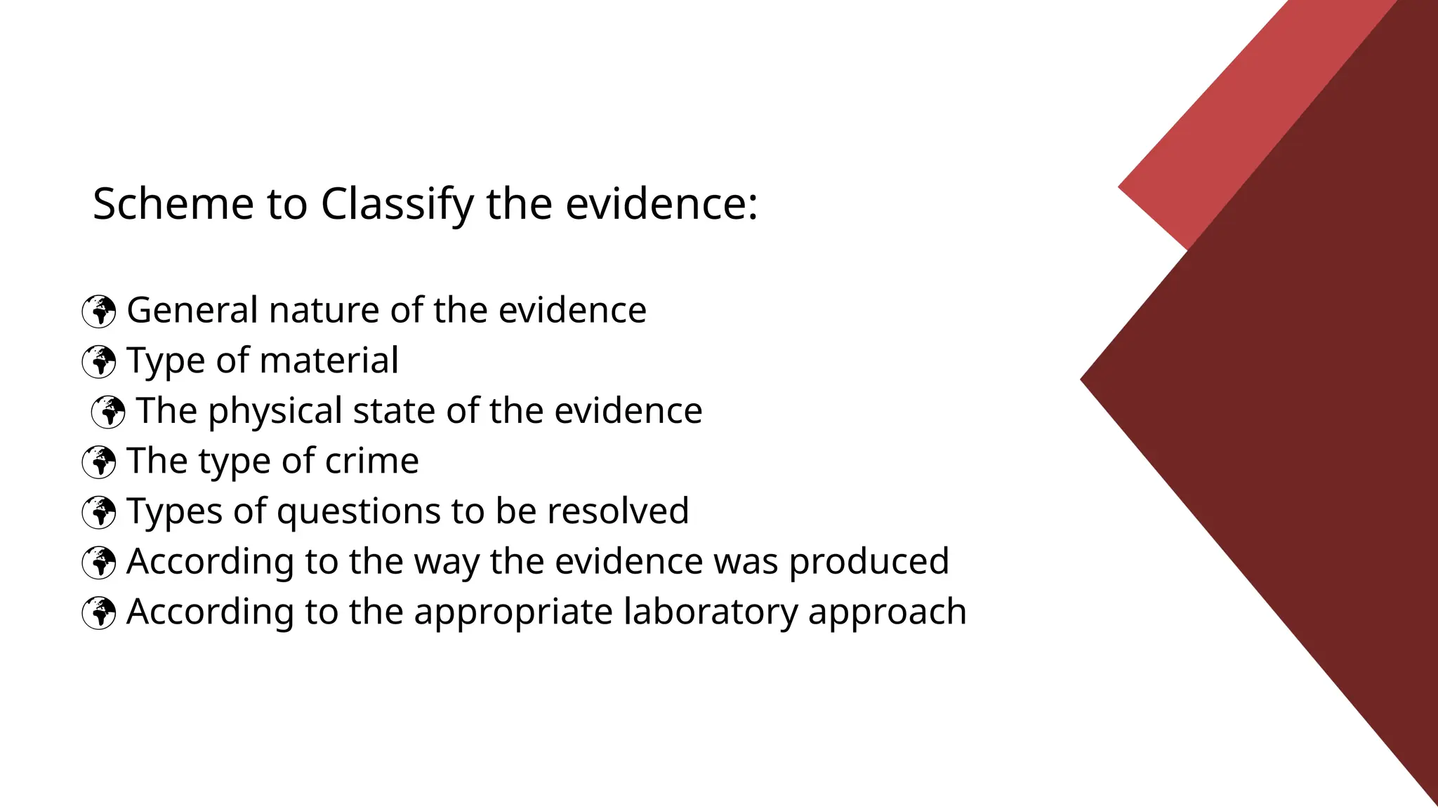 Classification of evidence in Forensic Science.pptx