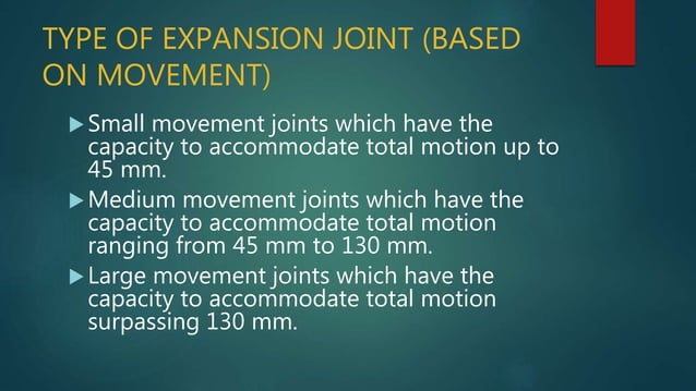 Classification of expansion joints | PPTX | Physics | Science