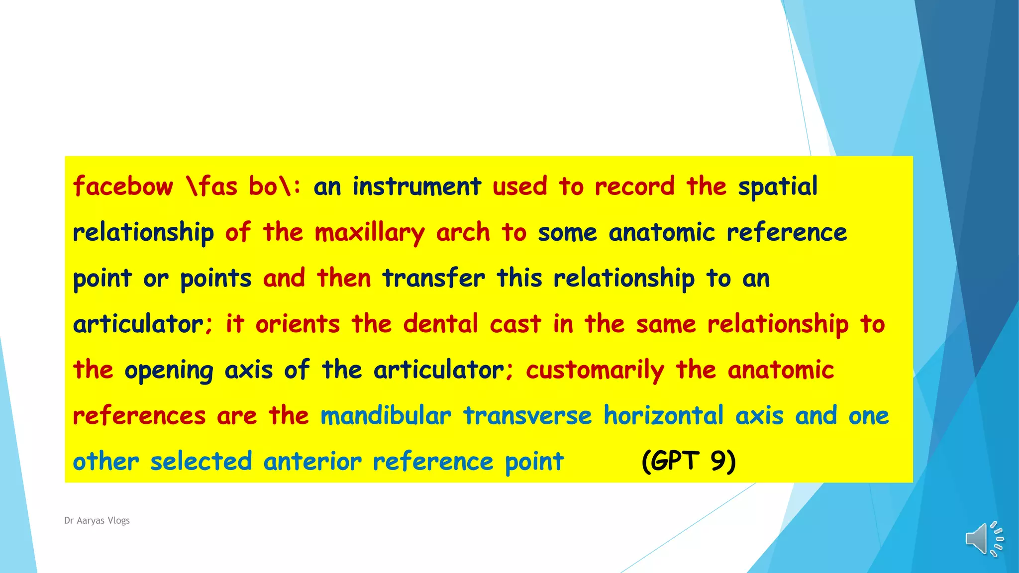 Classification of facebow | PPTX