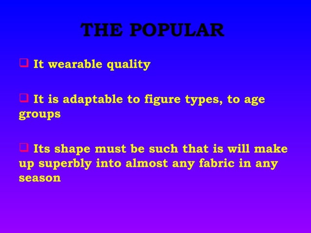 Classification of fashion | PPT