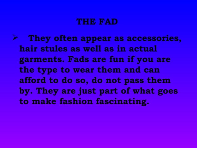 Classification of fashion | PPT