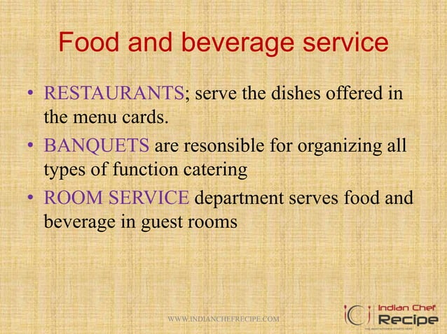 CLASSIFICATION OF FOOD AND BEVERAGE DEPARTMENT | PPTX | Dining Out ...
