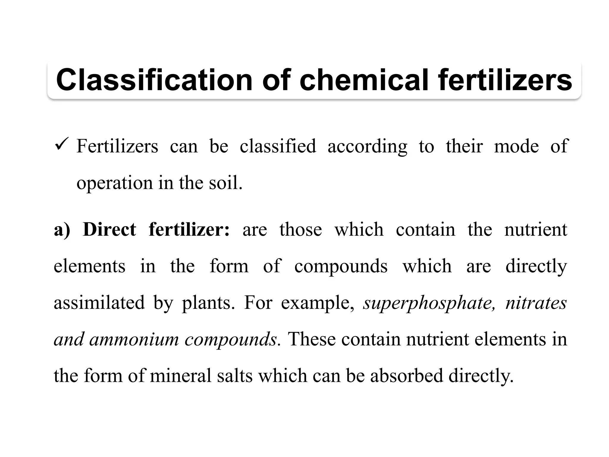 Classification of fertilizers | PDF