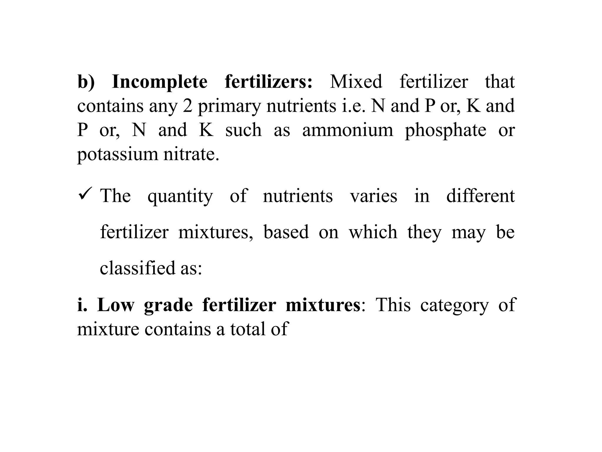 Classification of fertilizers | PDF