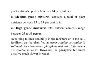 Classification of fertilizers | PDF