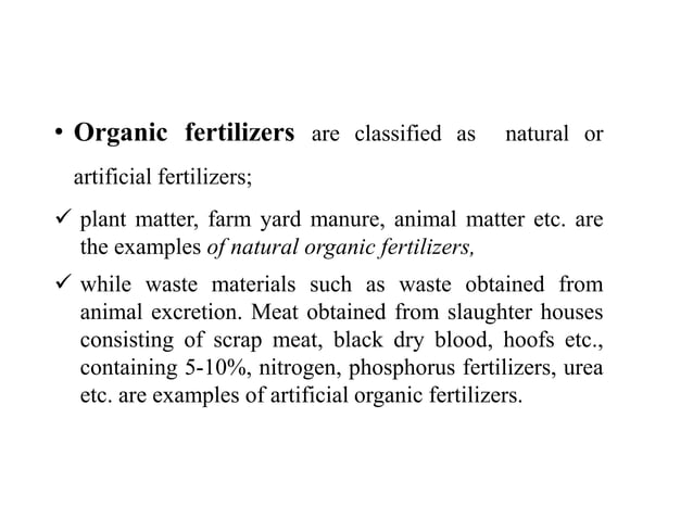 Classification of fertilizers | PDF