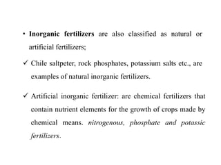 Classification of fertilizers | PDF